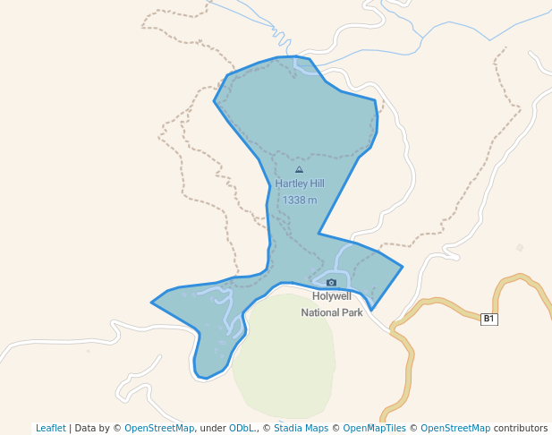 Holywell National Park in Hollywell | Map and Routes