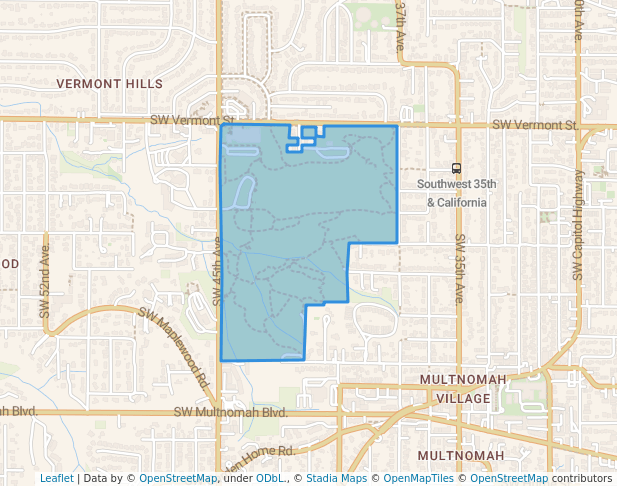 Gabriel Park in Portland | Map and Routes