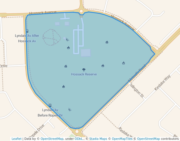 Hossack Reserve in Parkwood | Map and Routes
