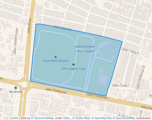 GOR Jogging Track in Sidoarjo | Map and Routes