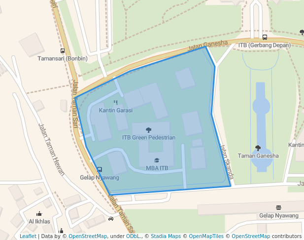 ITB Green Pedestrian in Bandung | Map and Routes