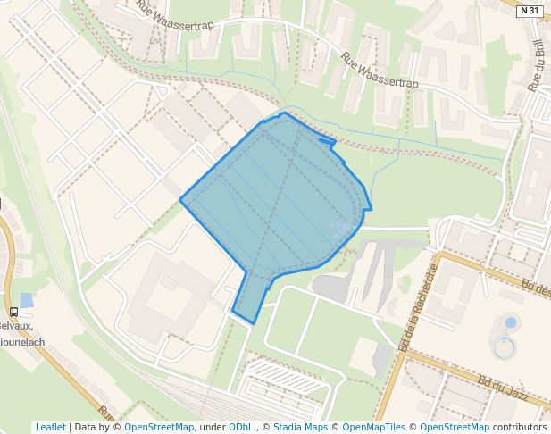 Park Um Belval in Sanem | Map and Routes