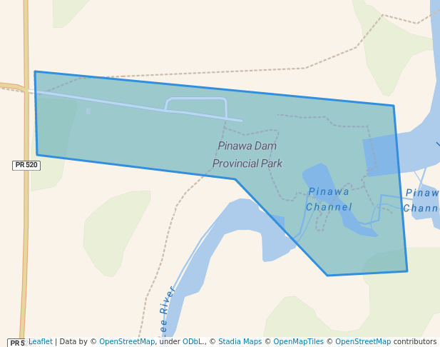 Pinawa Dam Provincial Park in Lac du Bonnet | Map and Routes