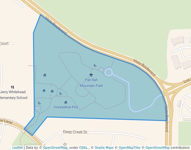 Pah Rah Mountain Park in Sparks | Map and Routes