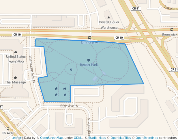 Becker Park in Crystal | Map and Routes