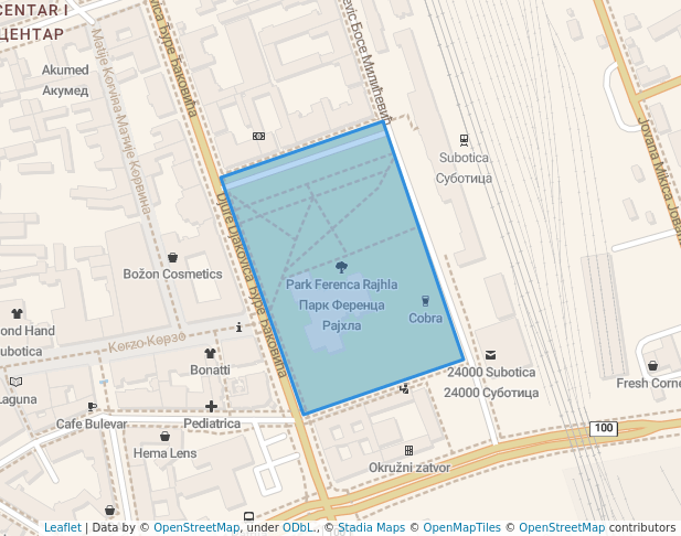 Парк Ференца Рајхла in Subotica | Map and Routes