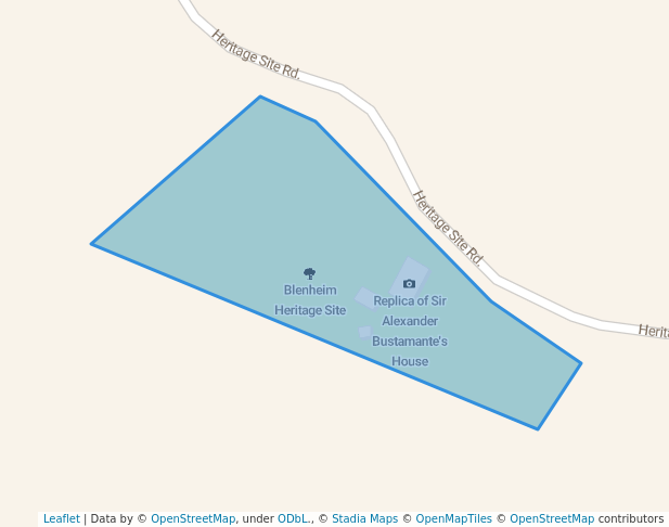 Blenheim Heritage Site in Cousins Cove | Map and Routes