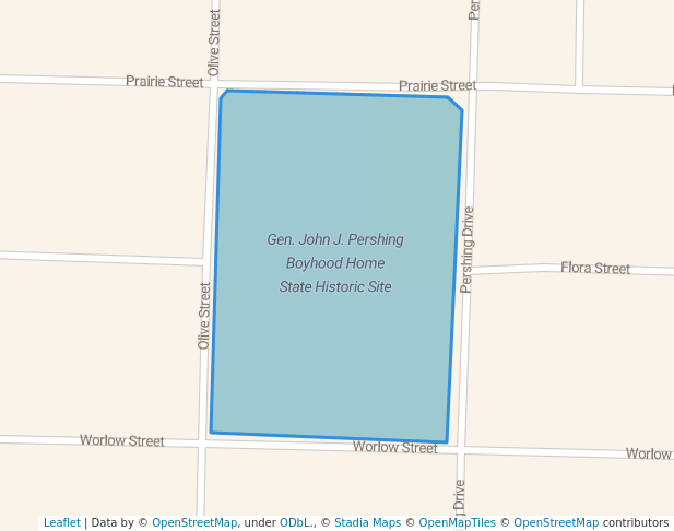 Gen. John J. Pershing Boyhood Home State Historic Site in Laclede | Map ...