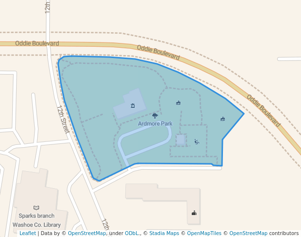 Ardmore Park in Sparks | Map and Routes