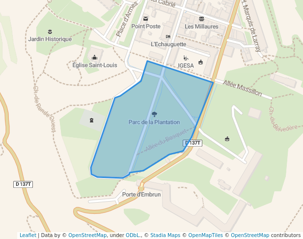 Parc de la Plantation in Mont-Dauphin | Map and Routes