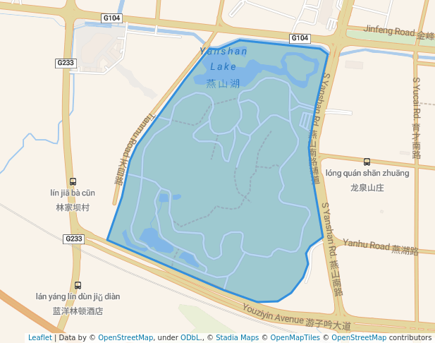 Yanshan Park in Chang Zhou Shi | Map and Routes