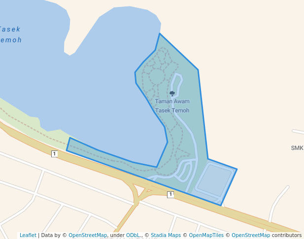 Taman Awam Tasek Temoh in Temoh | Map and Routes