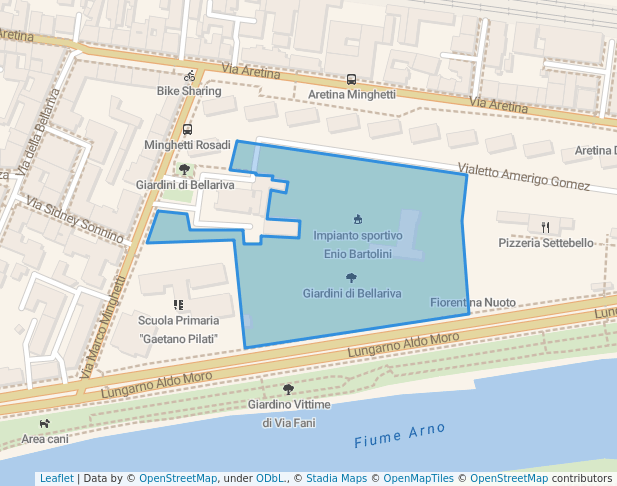 Giardini di Bellariva in Firenze | Map and Routes