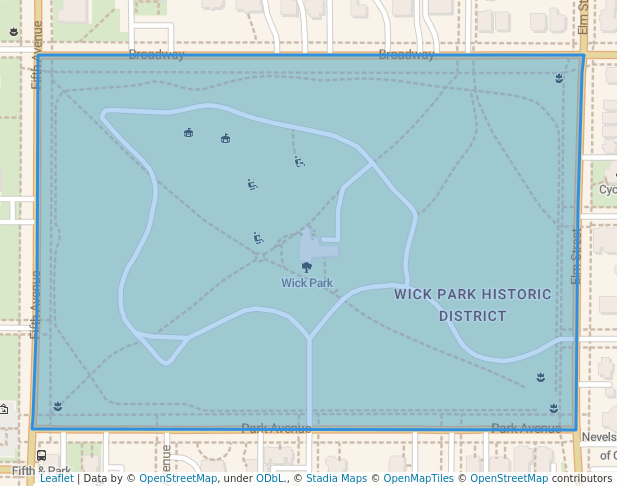 Wick Park in Youngstown | Map and Routes
