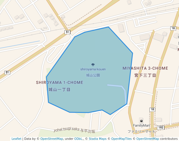 城山公園 in Kashima | Map and Routes
