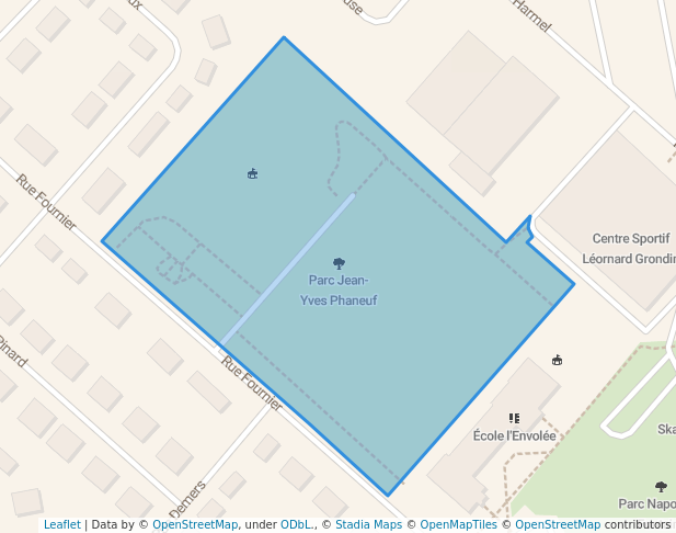 Parc Jean-Yves Phaneuf in Granby | Map and Routes