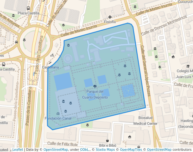 Parque Cuarto Depósito in Madrid | Map and Routes