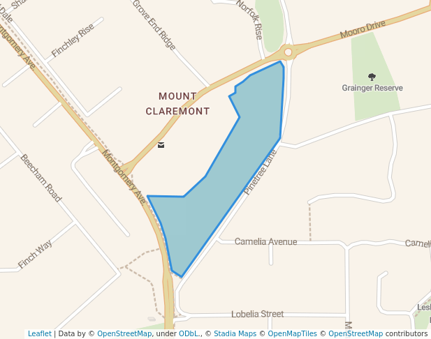 Pine Tree Park in Mount Claremont | Map and Routes