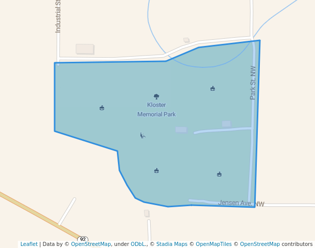 Kloster Memorial Park in Clearbrook | Map and Routes