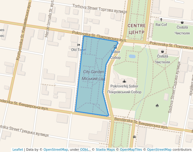 City Garden in Izmail | Map and Routes
