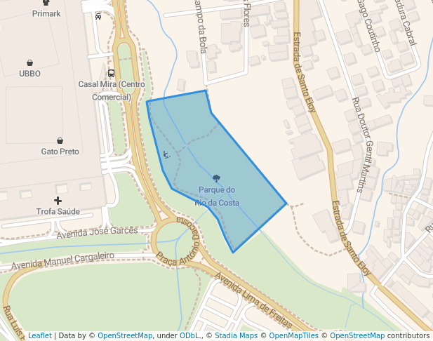 Parque do Rio da Costa in Pontinha | Map and Routes