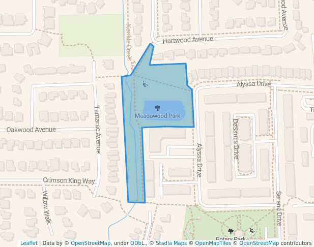Meadowood Park in Lincoln | Map and Routes