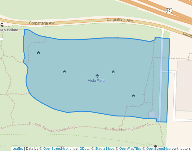 Viola Fields in Carpinteria | Map and Routes