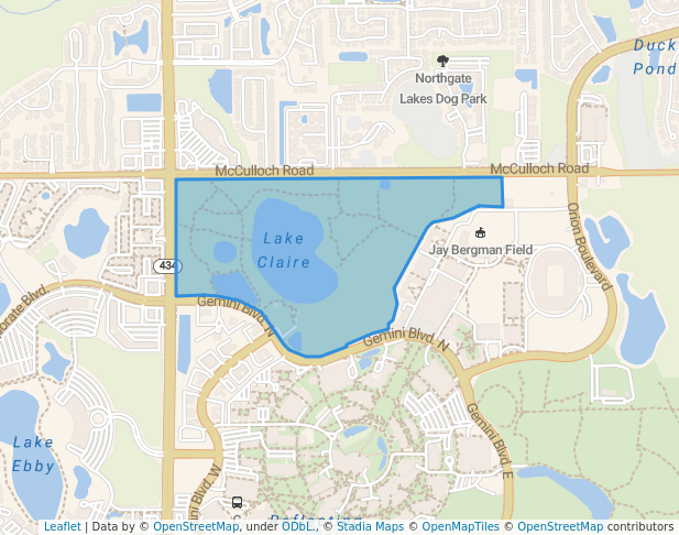 UCF Lake Claire Recreation Area in Orlando | Map and Routes