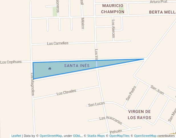 Plaza Villa Santa Inés in Los Sauces | Map and Routes