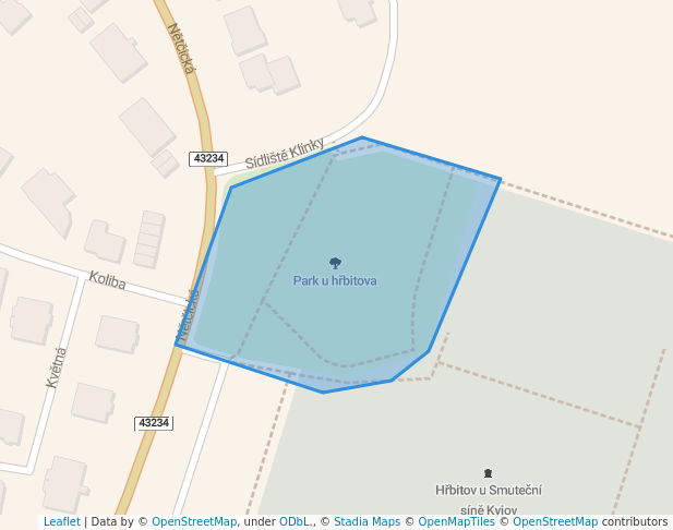 Park u hřbitova in Kyjov | Map and Routes