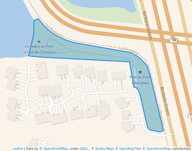 Parc du Pont-Champlain in Brossard | Map and Routes