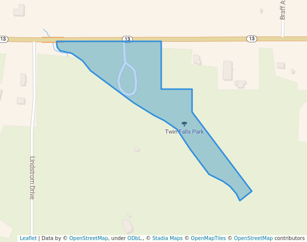 Twin Falls Park in Port Wing | Map and Routes