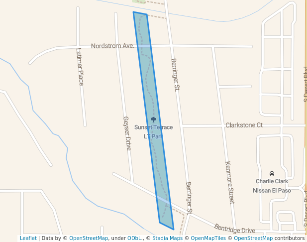 Sunset Terrace LT Park in El Paso | Map and Routes