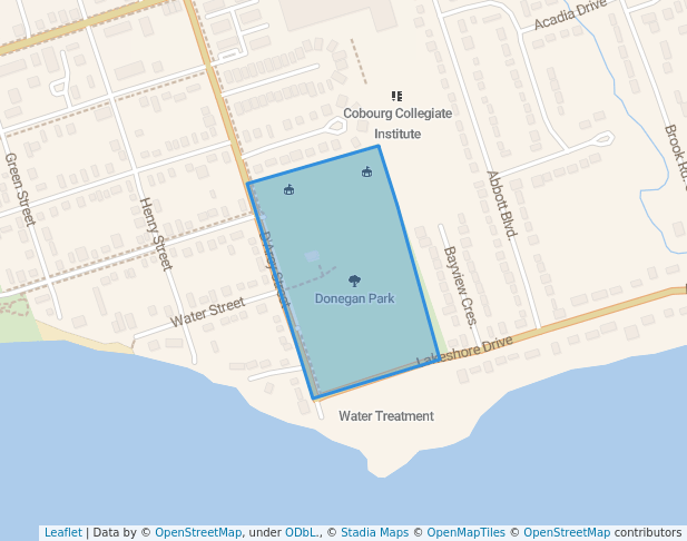 Donegan Park in Cobourg | Map and Routes