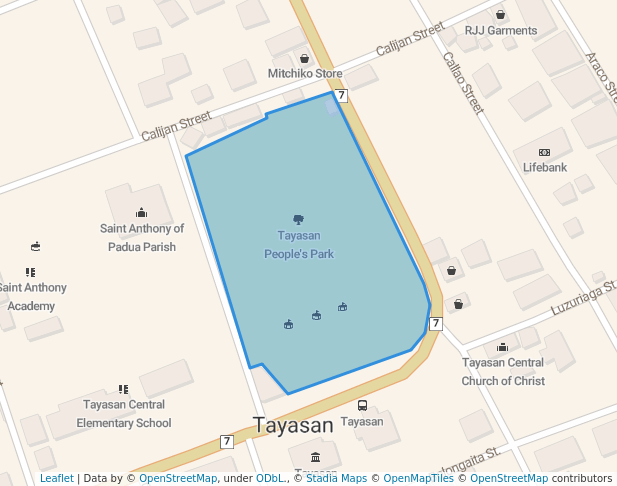 Tayasan People's Park in Tayasan | Map and Routes