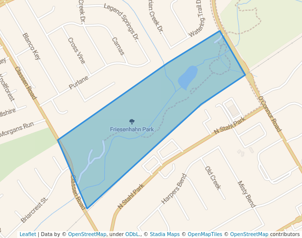 Friesenhahn Park in San Antonio | Map and Routes