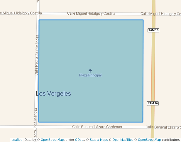 Plaza Principal in Los Vergeles | Map and Routes