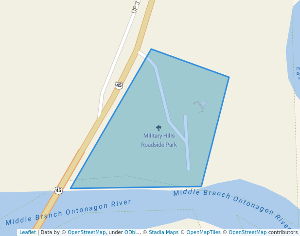 Military Hills Roadside Park in Bruce Crossing | Map and Routes