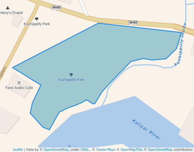 Kozhippilly Park in Kothamangalam | Map and Routes