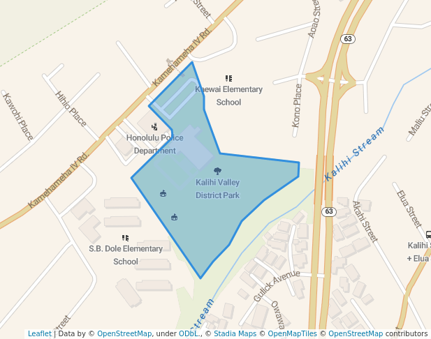 Kalihi Valley District Park in Honolulu | Map and Routes