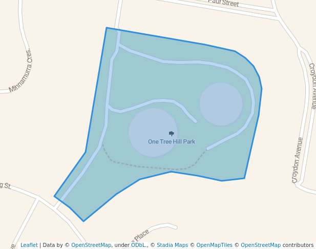 One tree Hill Park in Hillvue | Map and Routes