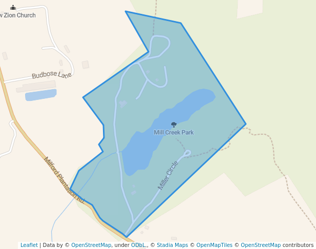 Mill Creek Park in Pinewood | Map and Routes
