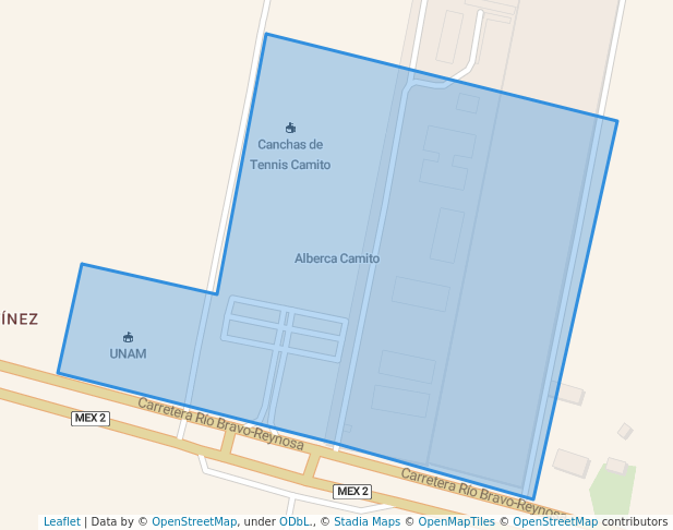 Camito Splash - UNAM in La Rosita | Map and Routes