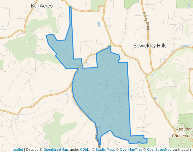 Sewickley Heights Borough Park in Sewickley | Map and Routes