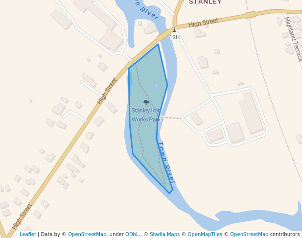 Stanley Iron Works Park in Bridgewater | Map and Routes