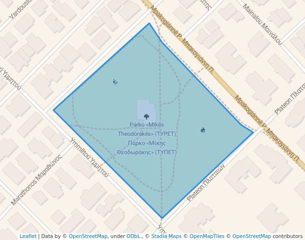 Πάρκο «Μίκης Θεοδωράκης» (ΤΥΠΕΤ) in Vrilissia | Map and Routes