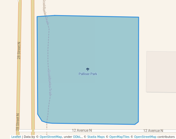 Palliser Park in Lethbridge | Map and Routes