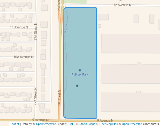 Palliser Park in Lethbridge | Map and Routes