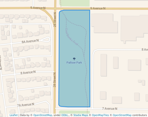 Palliser Park in Lethbridge | Map and Routes