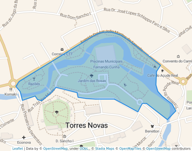 Jardim das Rosas in Torres Novas | Map and Routes